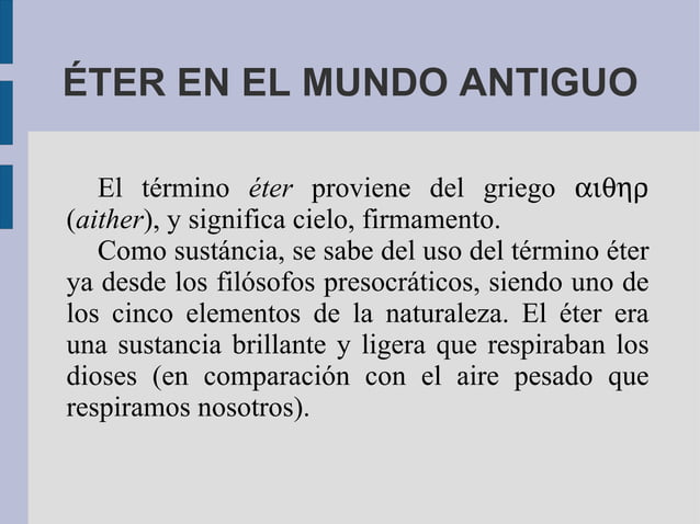 Historia del eter | PPT