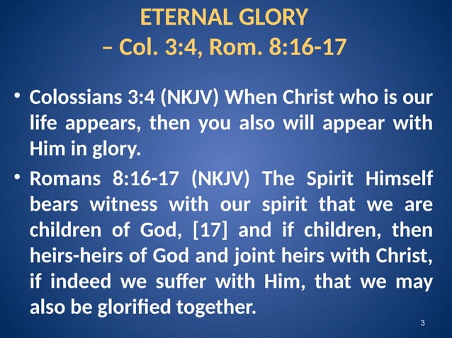 FROM TEMPORAL GLORY TO ETERNAL GLORY.pptx