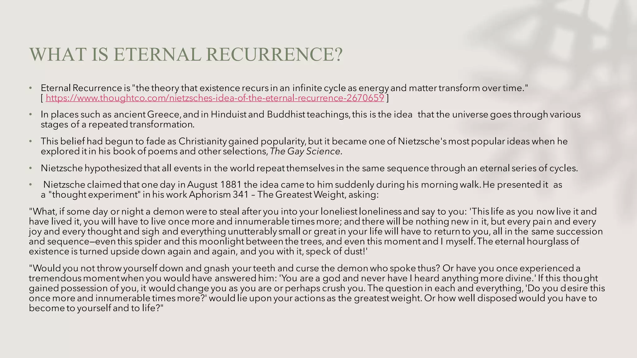 Eternal recurrence powerpoint! (2) | PPT
