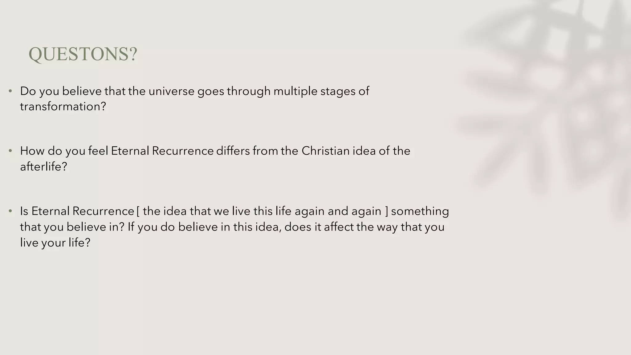 Eternal recurrence powerpoint! (2) | PPT