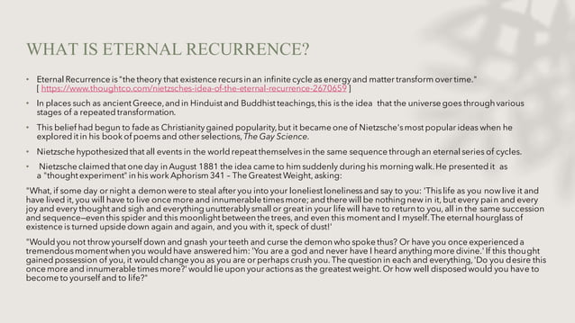 Eternal recurrence powerpoint! (2) | PPT