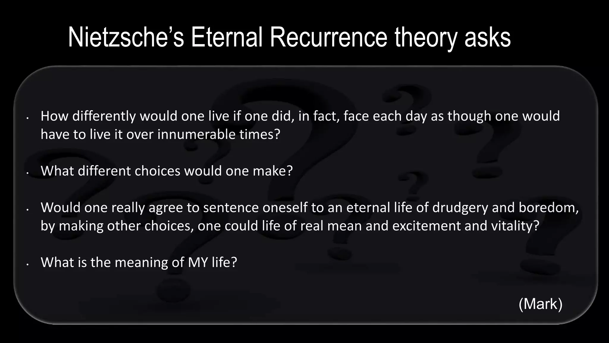 Eternal recurrence pp | PPTX