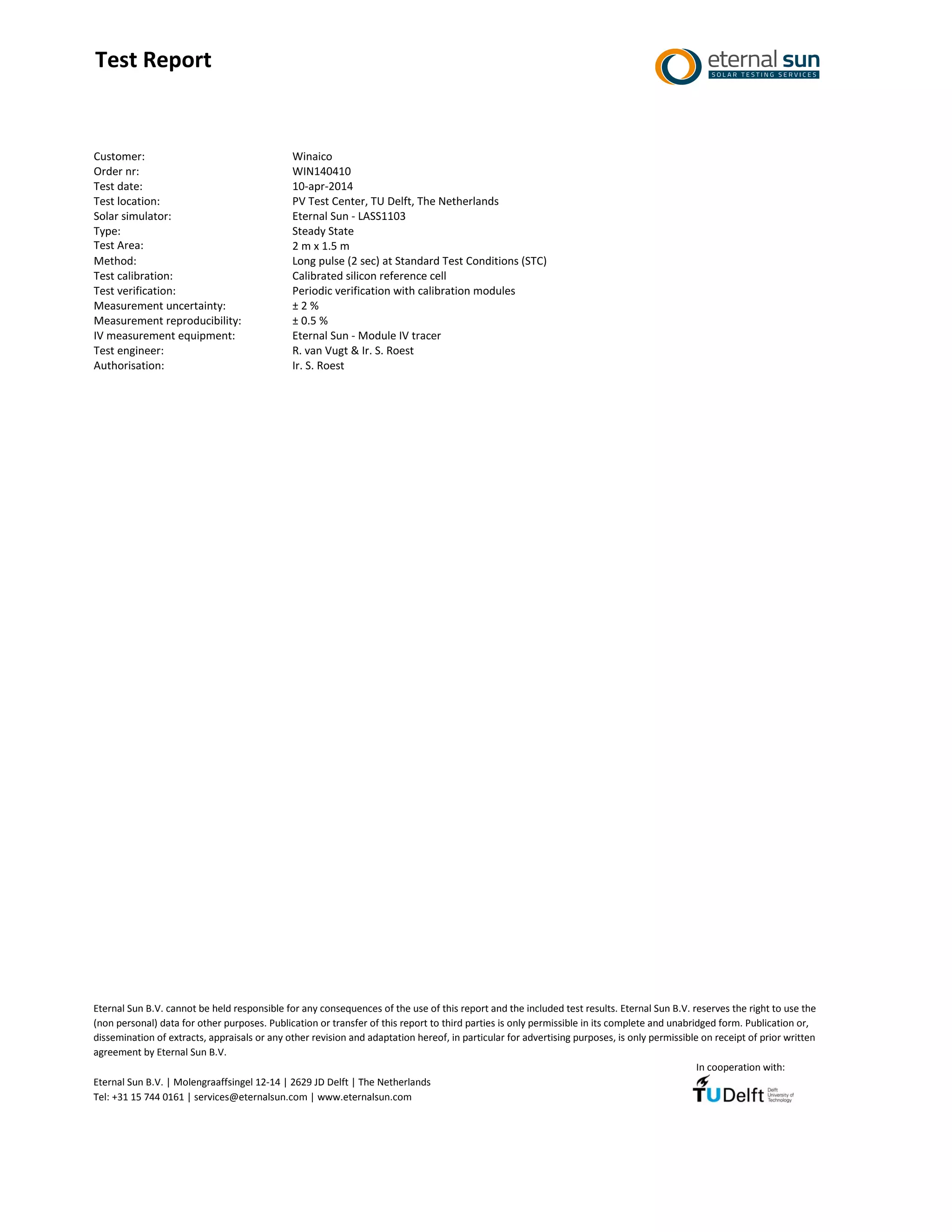 Eternal sun test report winaico wsp-280 m6 Perc | PDF