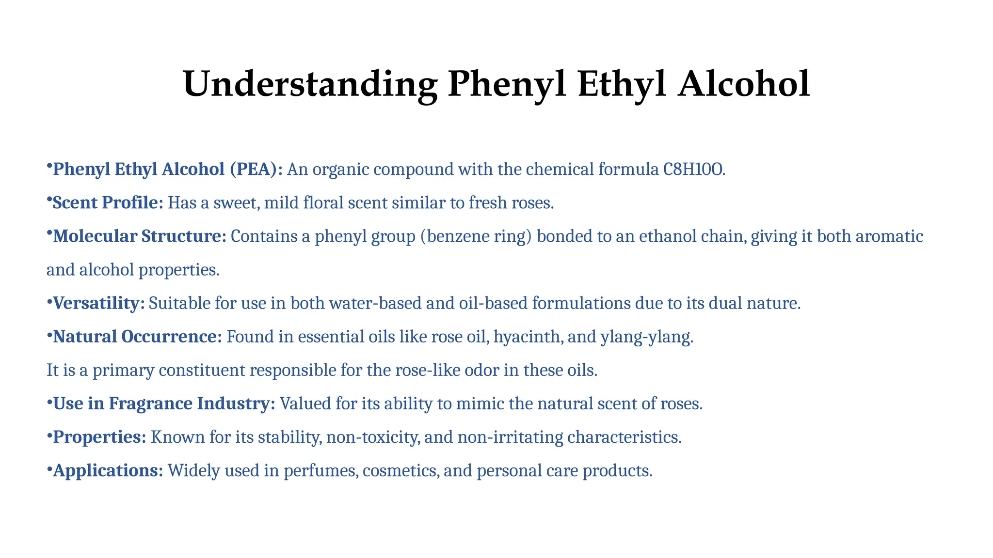 Unraveling the Secrets of Phenyl Ethyl Alcohol: The Heart of Floral Perfumes | PPT