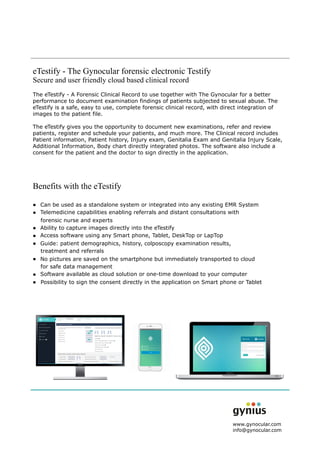 eTestify - The Gynocular forensic electronic Testify | PDF
