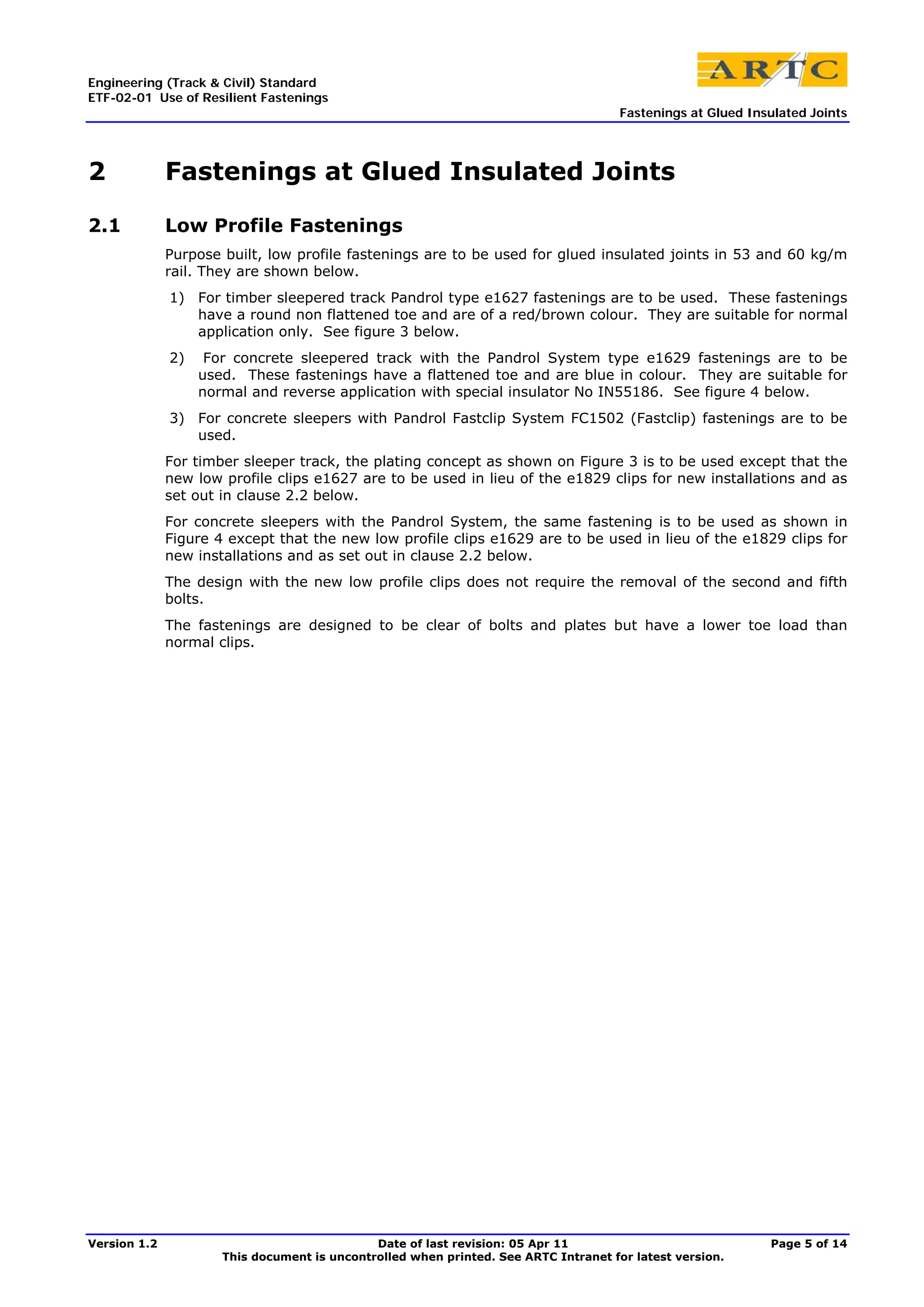 Etf 02-01 - use of resilient fastenings | PDF | Rail Travel | Travel Type