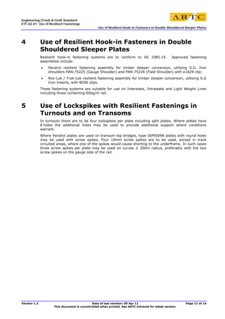 Etf 02-01 - use of resilient fastenings | PDF | Rail Travel | Travel Type