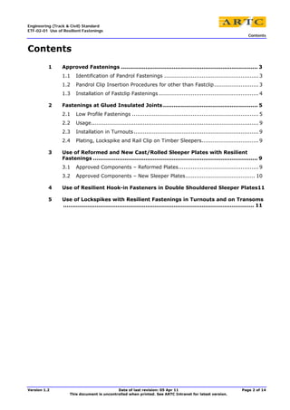 Etf 02-01 - use of resilient fastenings | PDF | Rail Travel | Travel Type