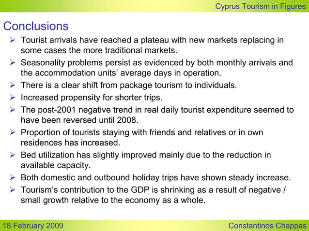 Cyprus Tourism In Figures - etourism forum | PPT