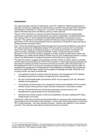 Focus on Good Multi-Level Governance for Effective Vocational Education ...