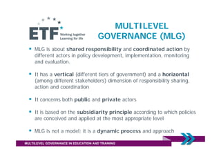 Presentation of Anastasia Fetsi: the ETF and Multilevel Governance ...