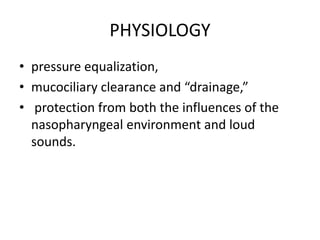 eustachian tube physiology ppt | PPTX