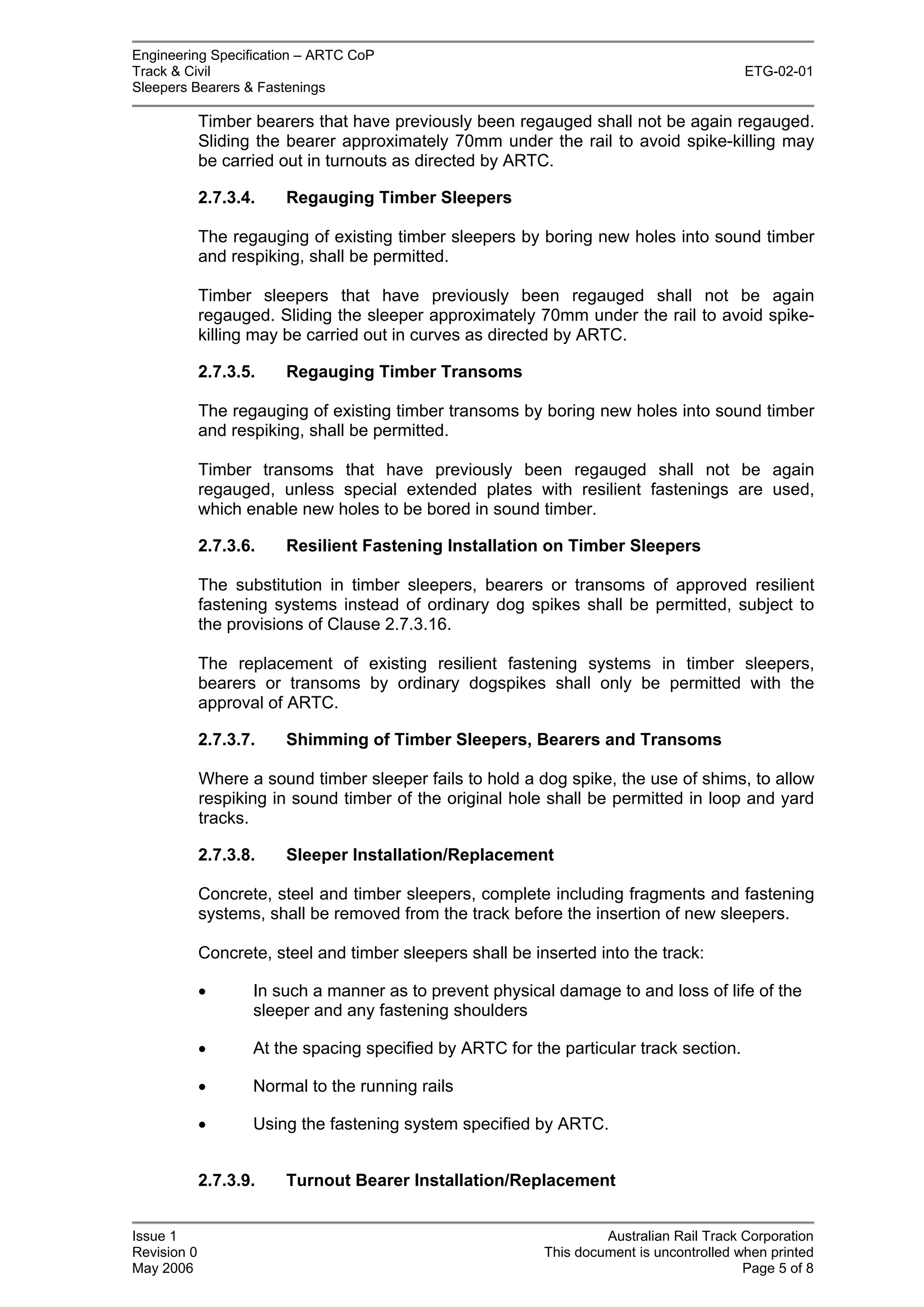 Etg 02-01 - sleepers, bearers and fastenings | PDF