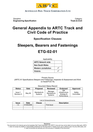 Etg 02-01 - sleepers, bearers and fastenings | PDF