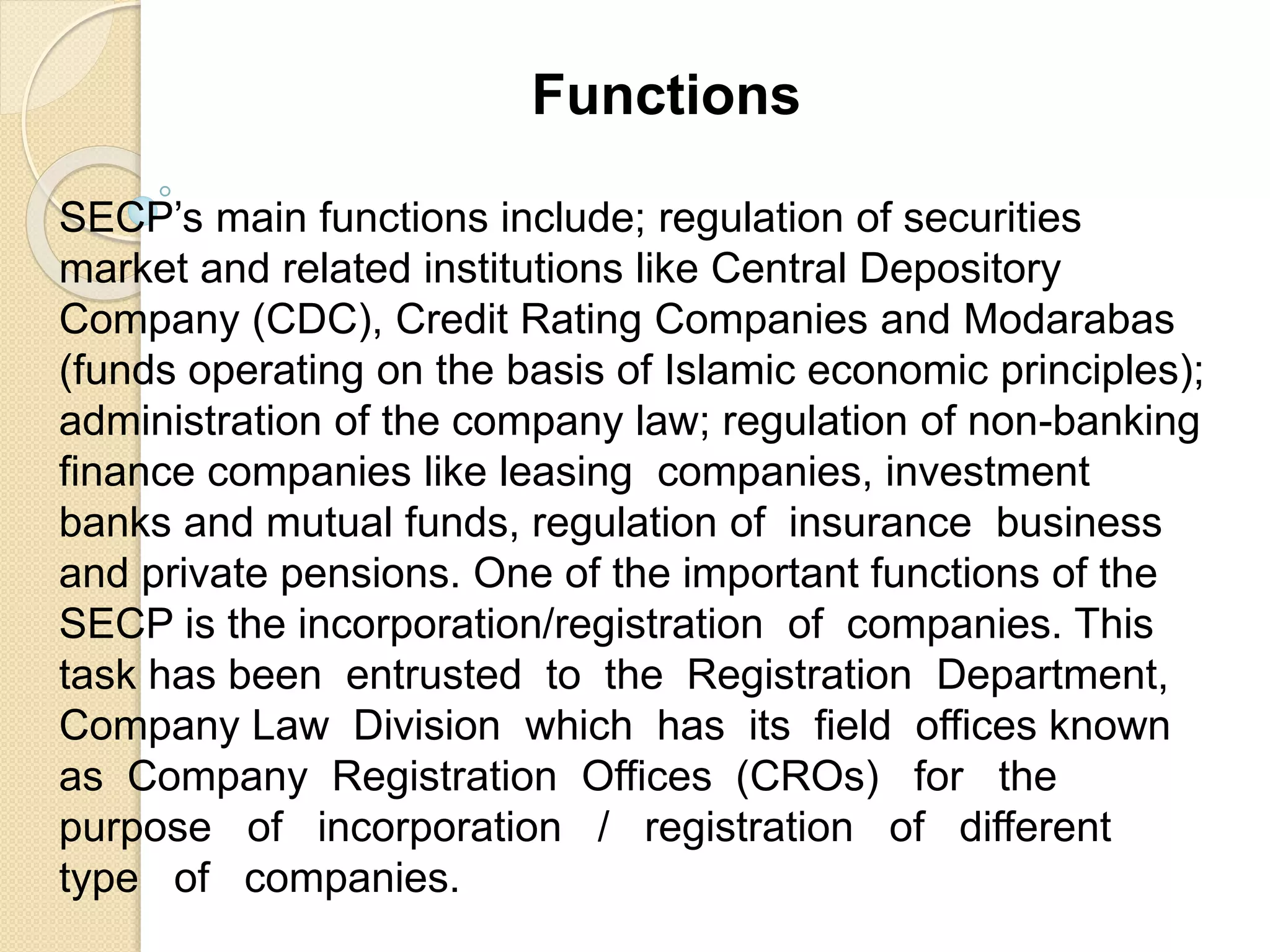 SECP(Security exchange&commission of Pakistan) | PPTX