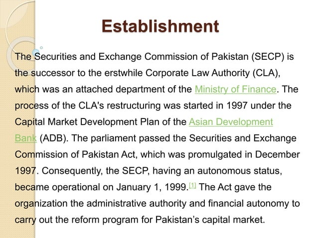 SECP(Security exchange&commission of Pakistan) | PPT