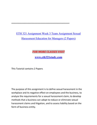 ETH 321 STUDY Redefined Education--eth321study.com