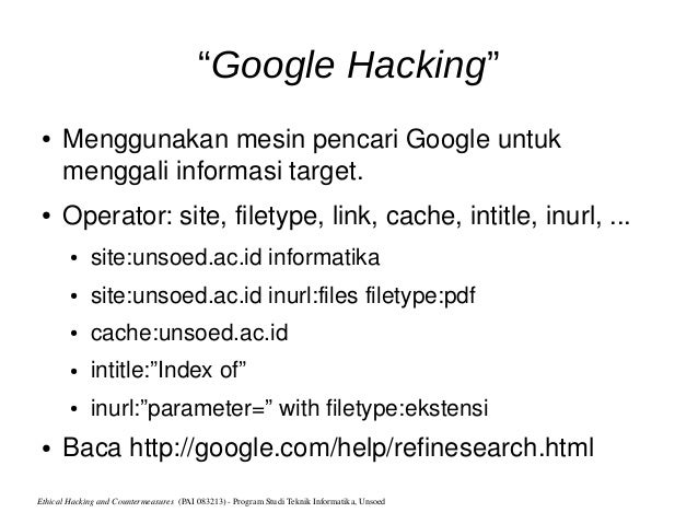 Pengintaian dan Penjejakan