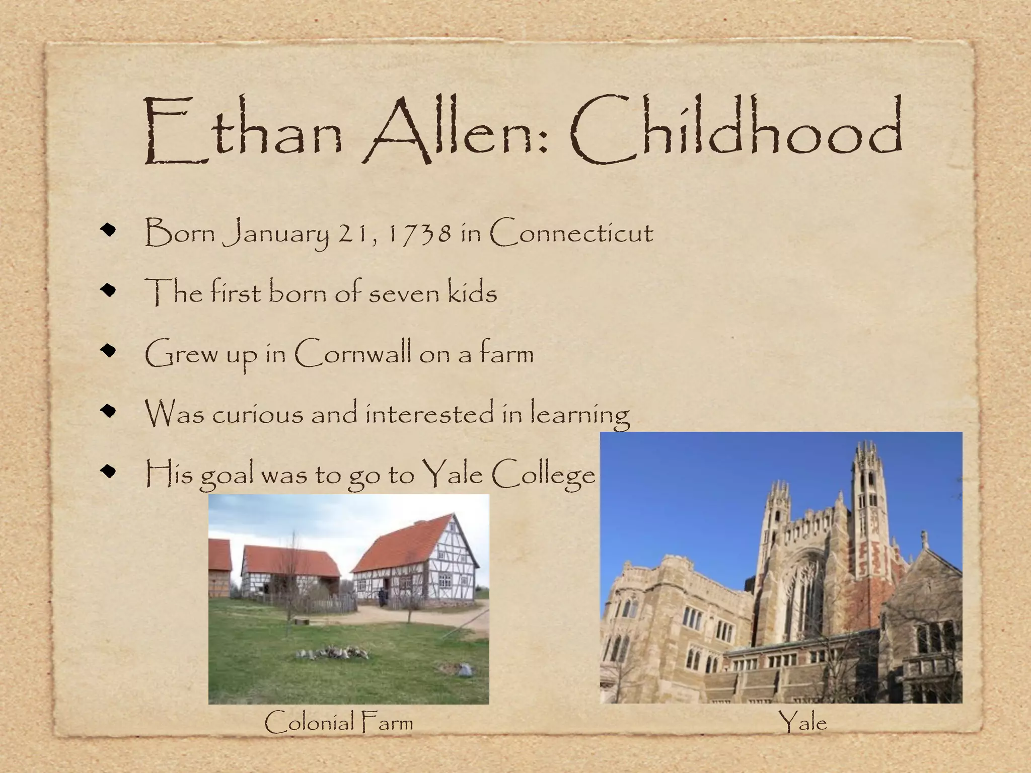 Ethan alee and the green mountain boys | KEY