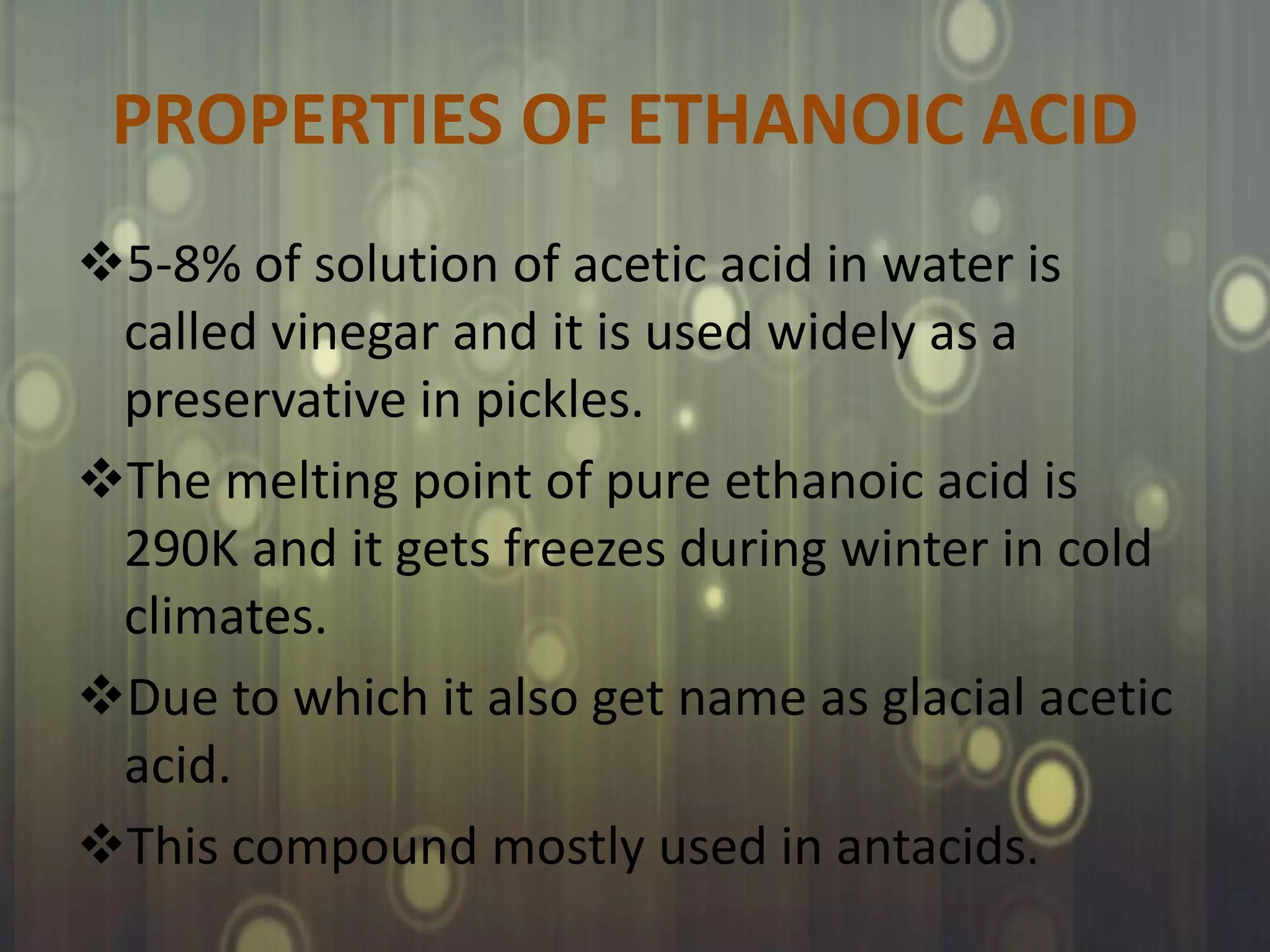 Ethanoic acid | PPTX