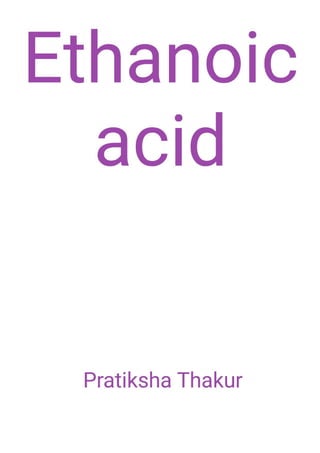 Ethanoic acid | PDF
