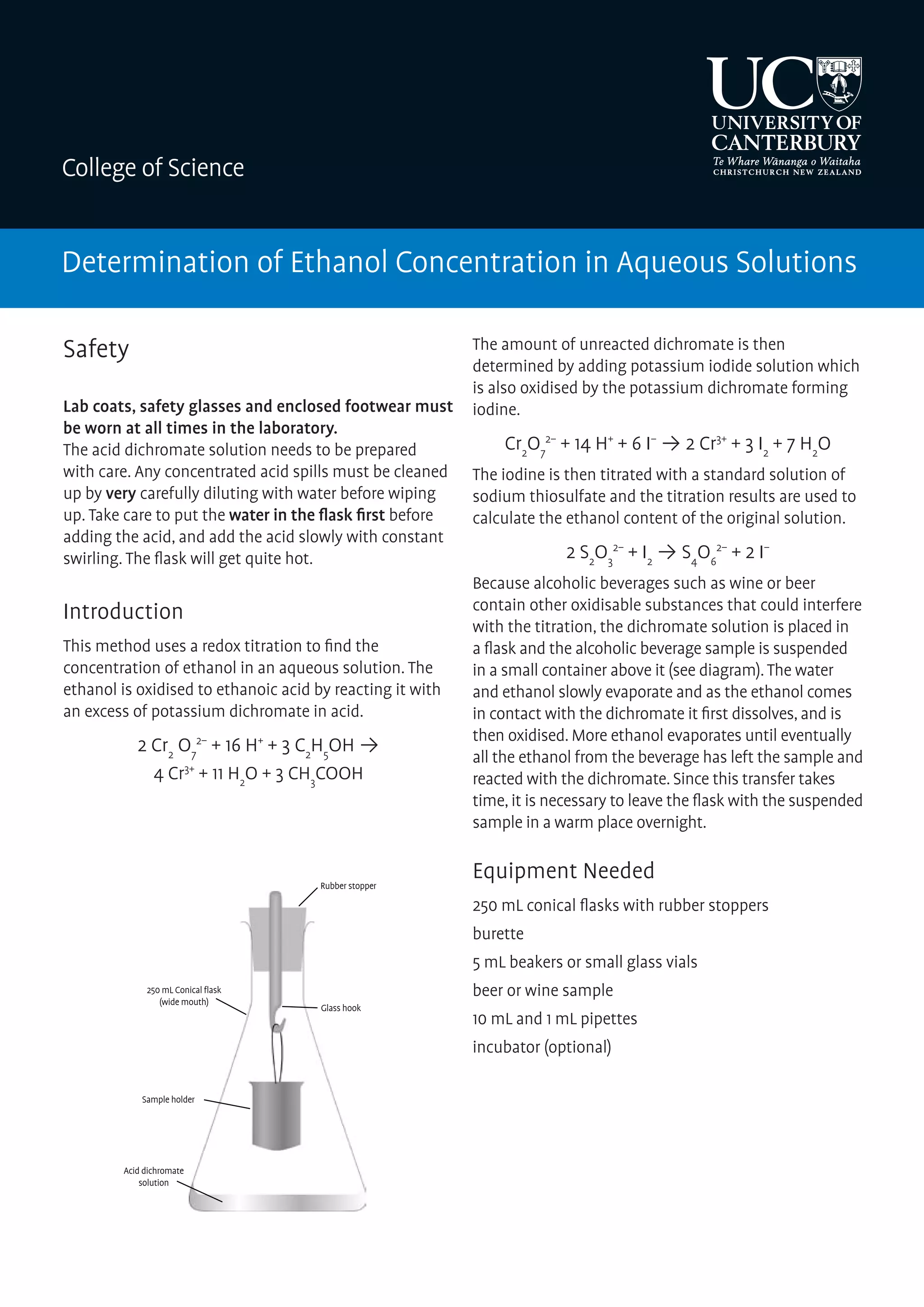 ethanol experiment | PDF