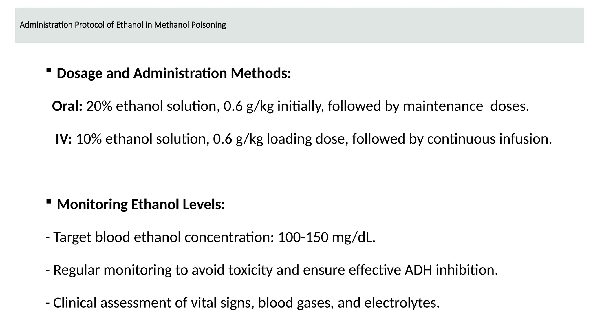 Describe the symptoms and management of ethanol and methanol poisonings ...
