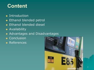 Ethanol Blended Petrol and Diesel | PDF