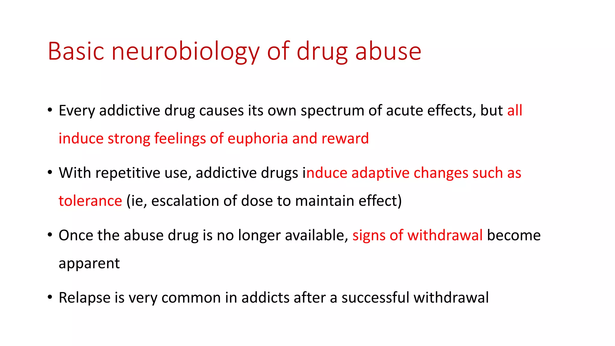 Ethanol, drug use disorders & addiction | PPTX