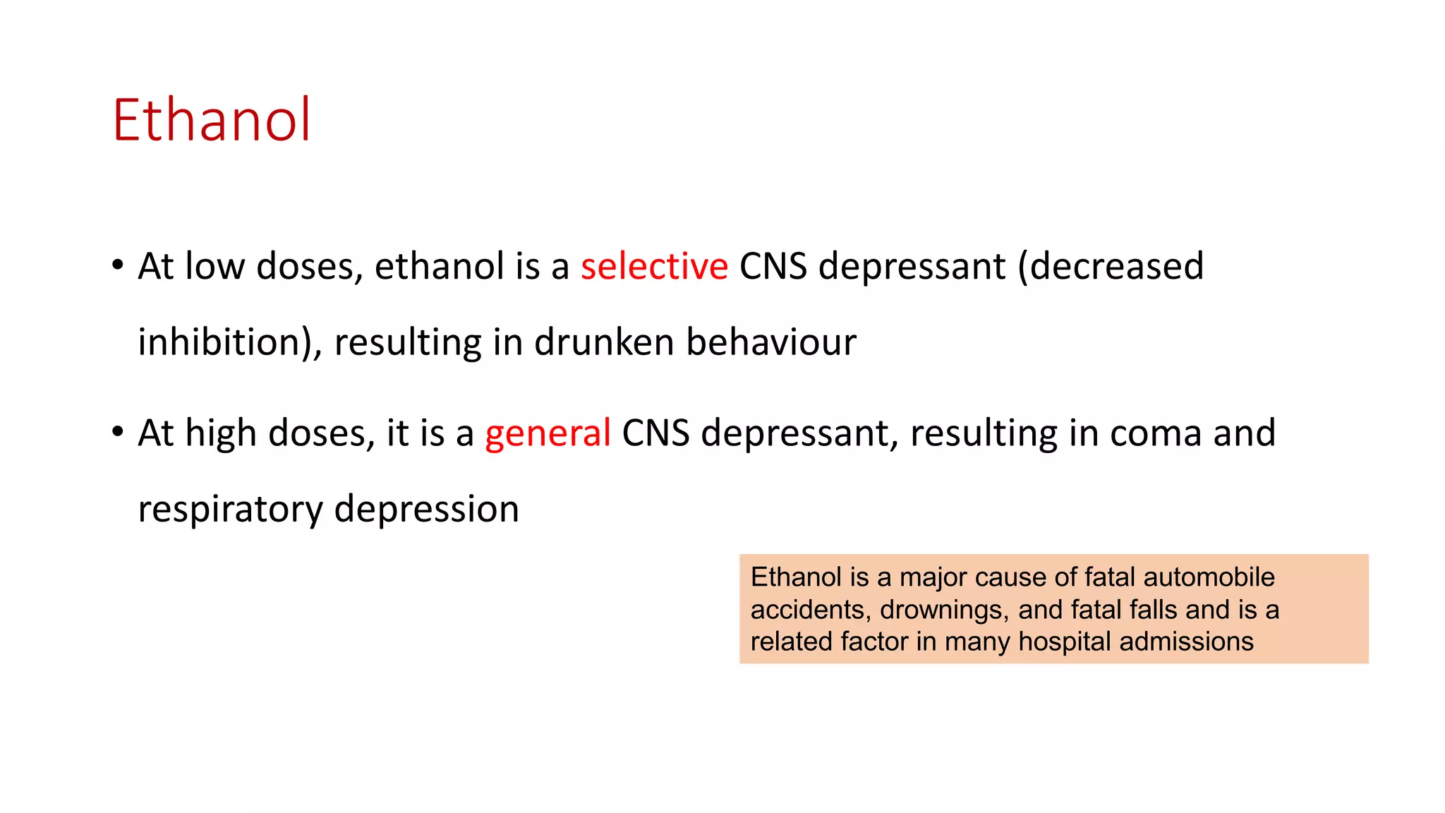 Ethanol, drug use disorders & addiction | PPTX