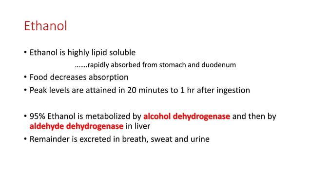 Ethanol, drug use disorders & addiction | PPT