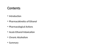 Acute and Chronic Intake of Ethanol ppt | PPTX