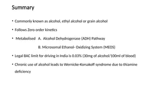 Acute and Chronic Intake of Ethanol ppt | PPTX