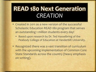 Ethan pendergraft read 180 next generation research presentation | PPTX