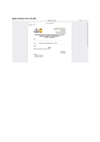 E- thapal kerala Help line James joseph Adhikarathil | PDF