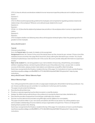 Ethc 232 (ethical and legal issues in the professions) entire course | DOCX