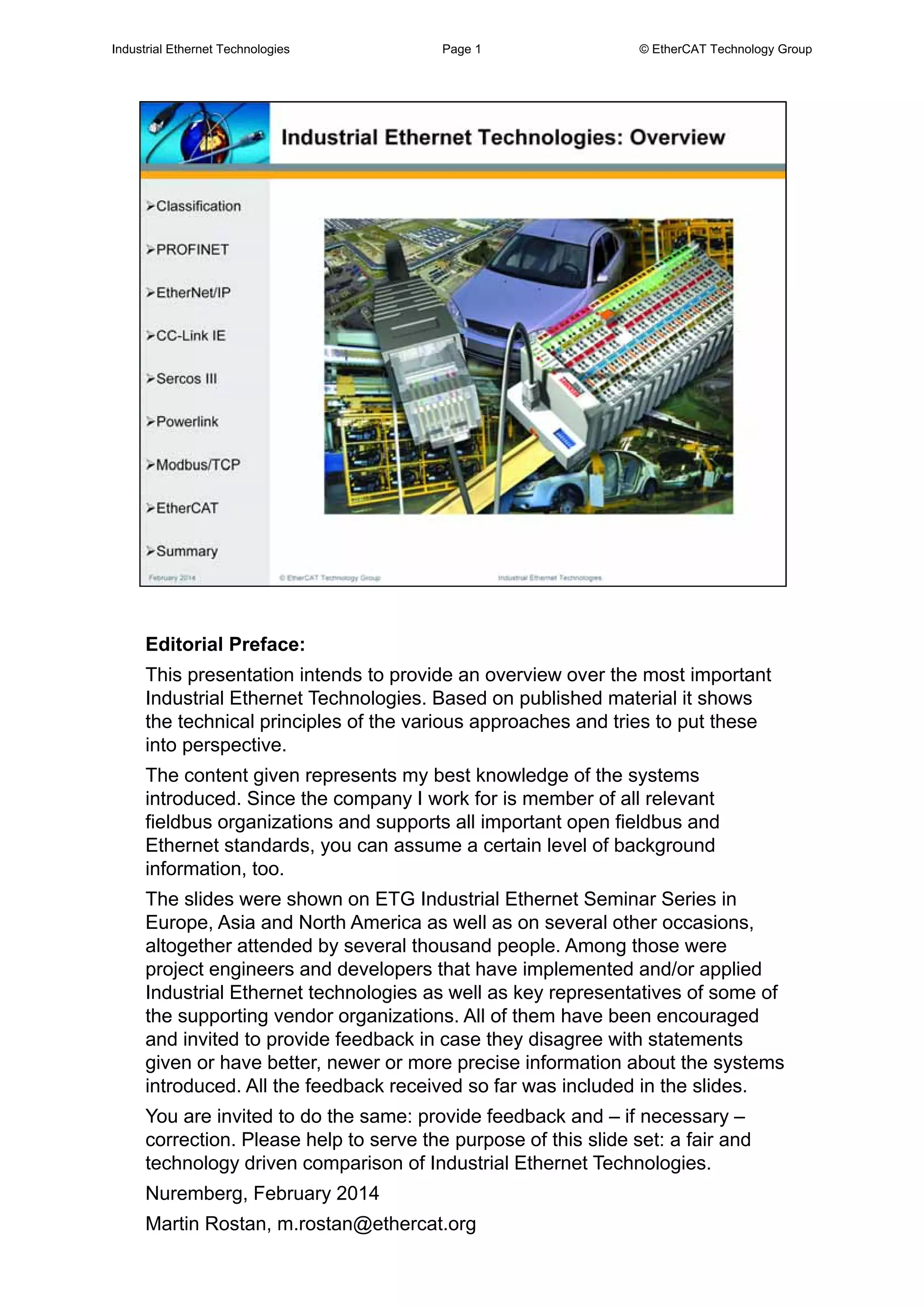 Ethercat.org industrial ethernet technologies | PDF