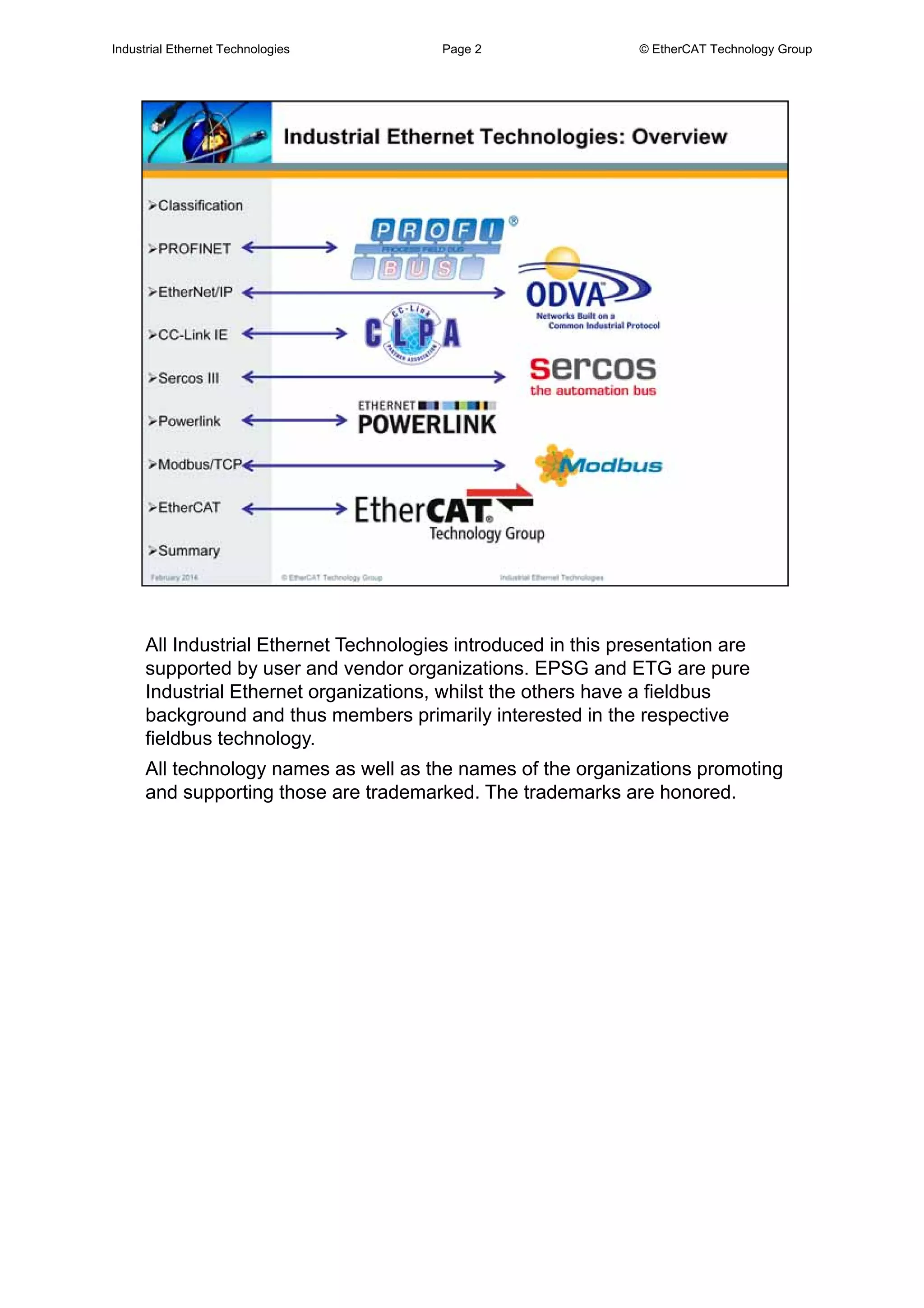 Ethercat.org industrial ethernet technologies | PDF