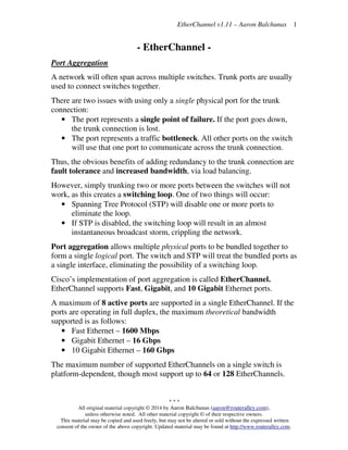 Etherchannel | PDF | Computer Networking | Computing