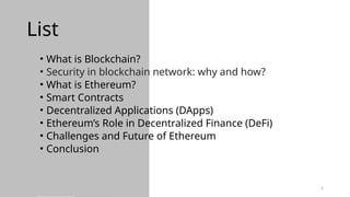 Ethereum and Blockchain : in basic position | PPT