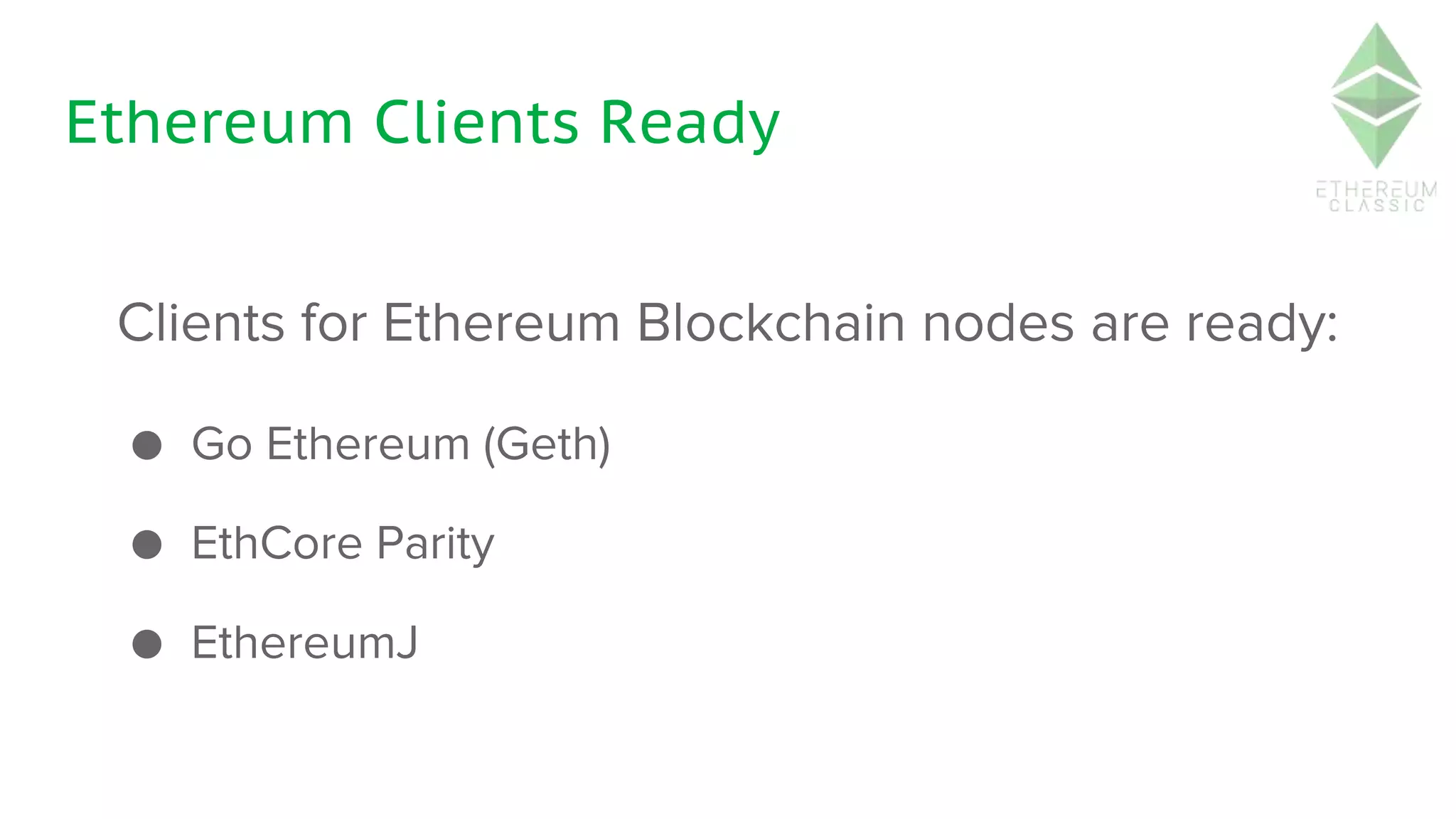 Ethereum Classic Roadmap | PPT