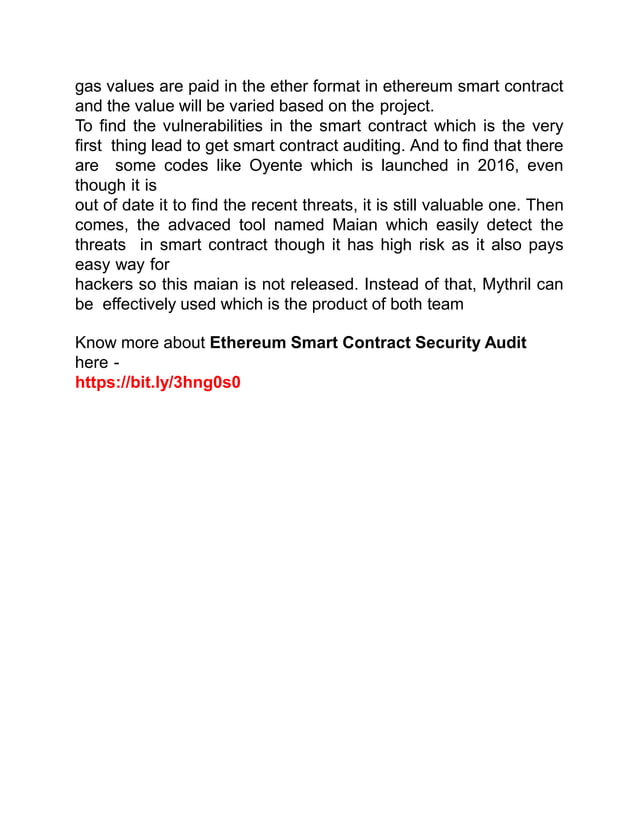Ethereum Smart Contract Security Audit Pdf