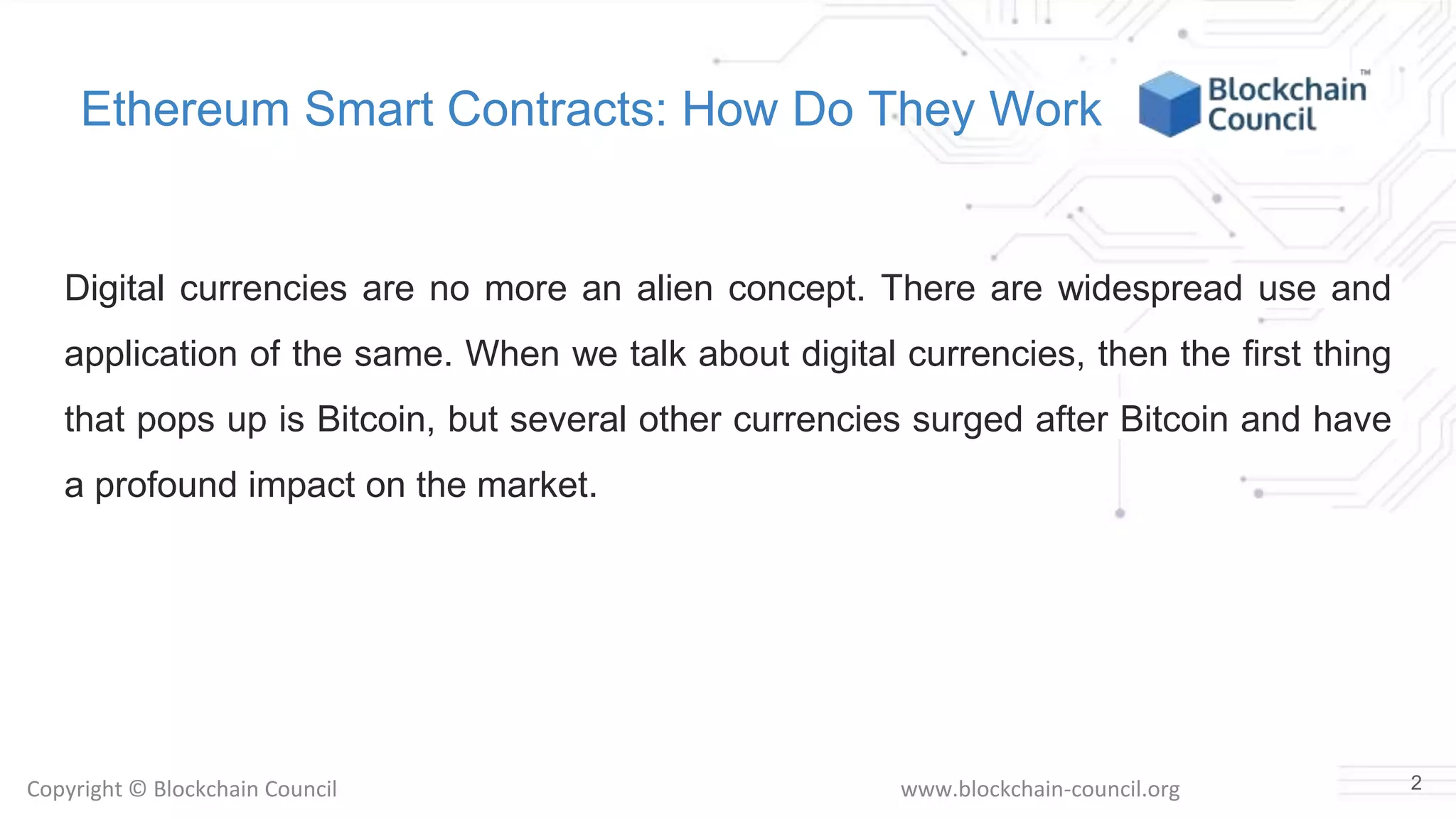 Ethereum smart contracts : How Do They Work | PPTX