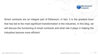 Ethereum smart contracts : How Do They Work | PPTX