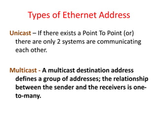 Ethernet | PPTX | Computer Networking | Computing