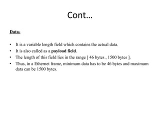 Ethernet Data link layer Local area network | PPTX