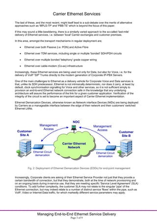 Ethernet Demarcation Devices for managing end to end Ethernet service ...