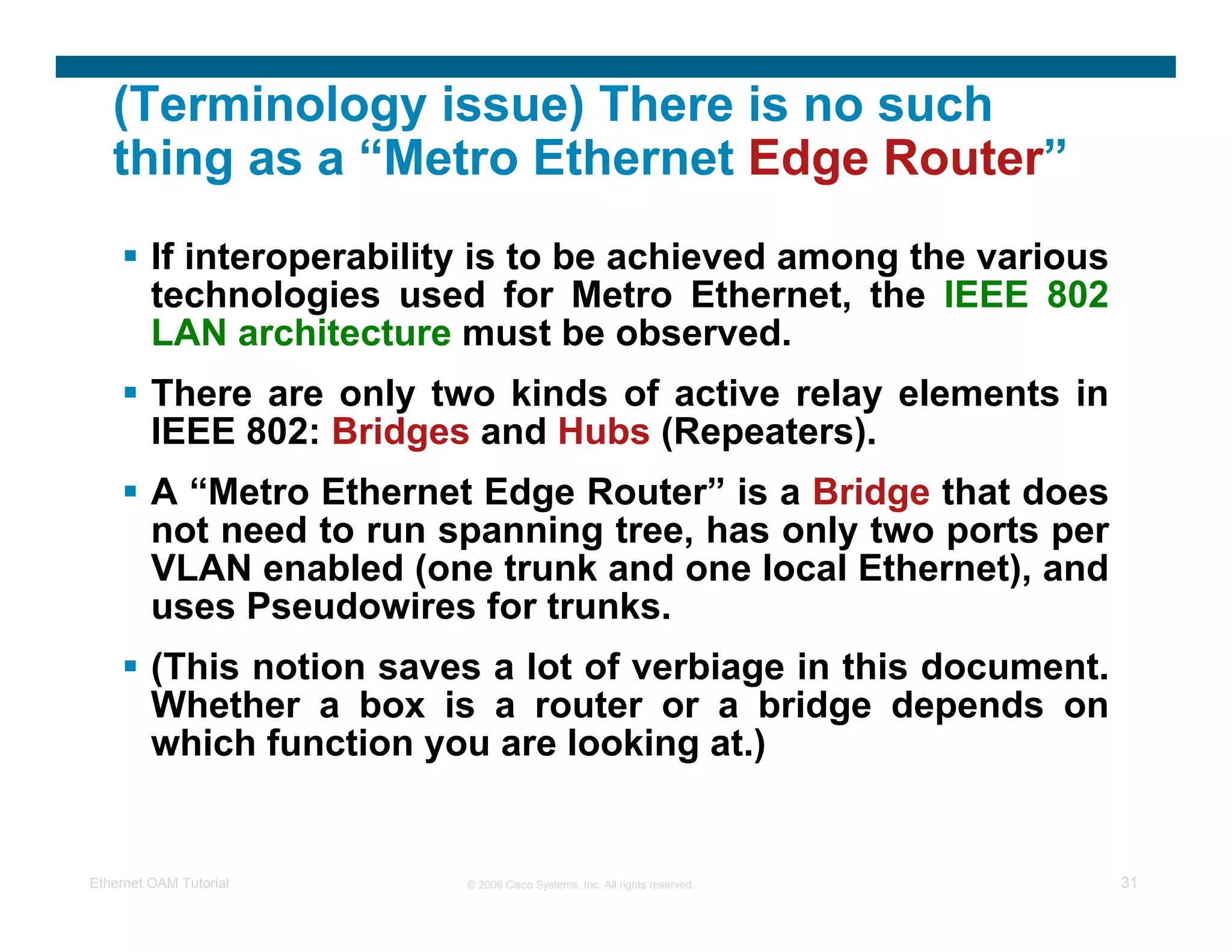 Ethernet oam-tutorial srinath-beldona | PDF