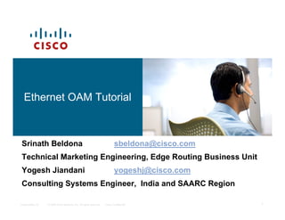 Ethernet oam-tutorial srinath-beldona | PDF