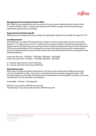 Ethernet OAM (fujitsu) | PDF